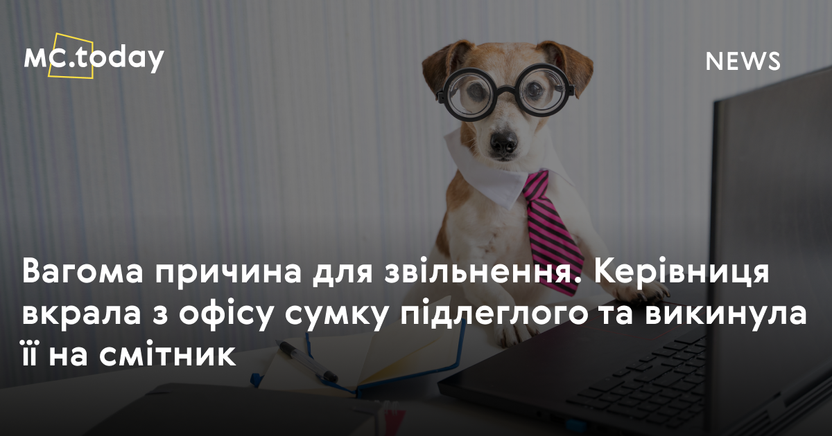 Керівниця вкрала з офісу сумку підлеглого та викинула її на смітник